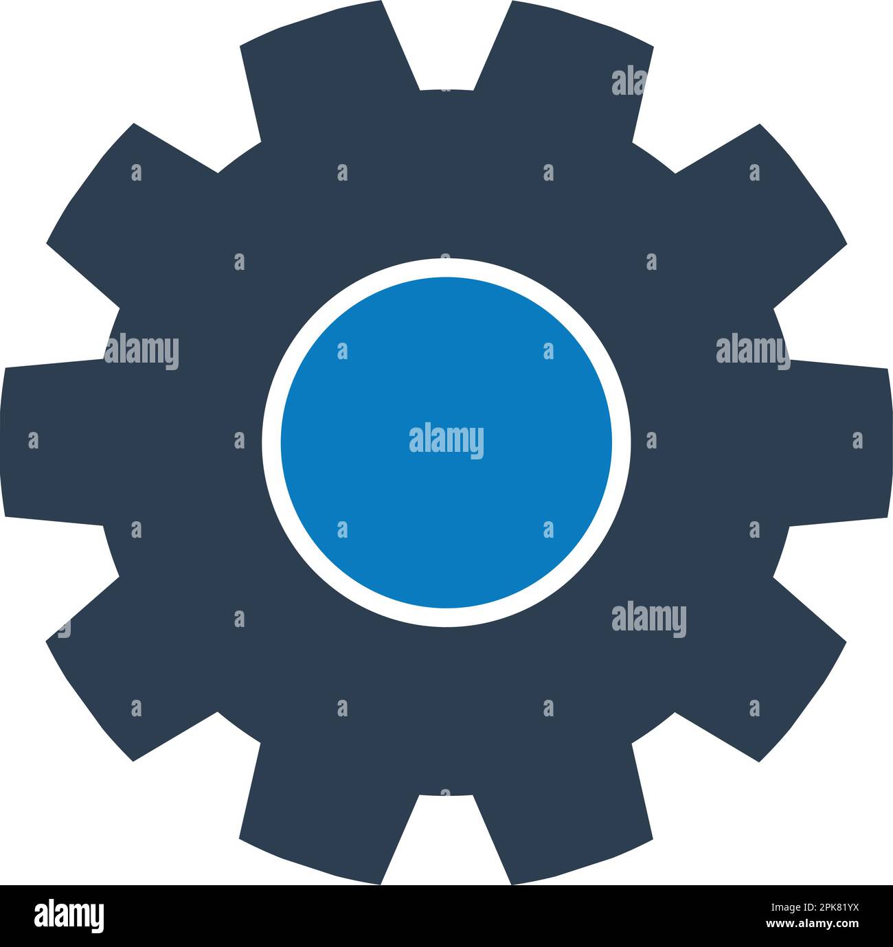 Settings Icon with Gear Symbol. Flat style vector EPS Stock Vector ...