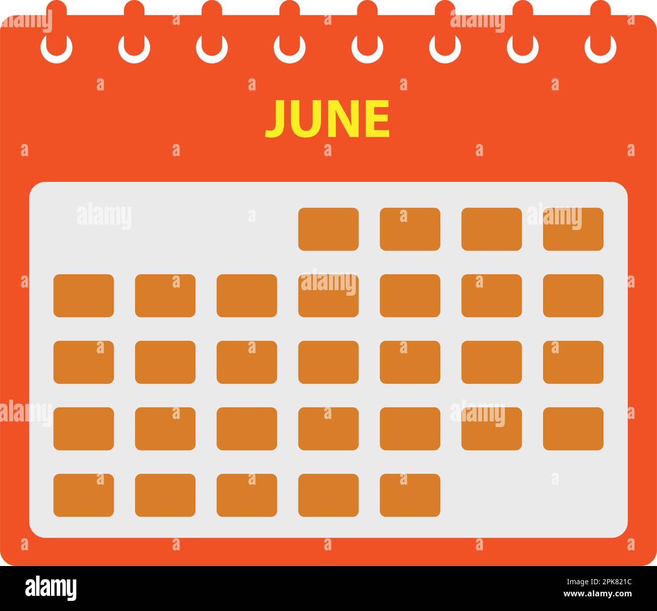 June Calendar Icon Set. Flat style vector EPS Stock Vector Image & Art ...