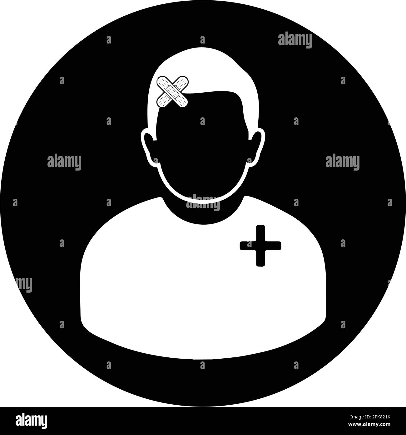 Medical Injured Patient Button Icon. Editable Vector EPS Symbol ...