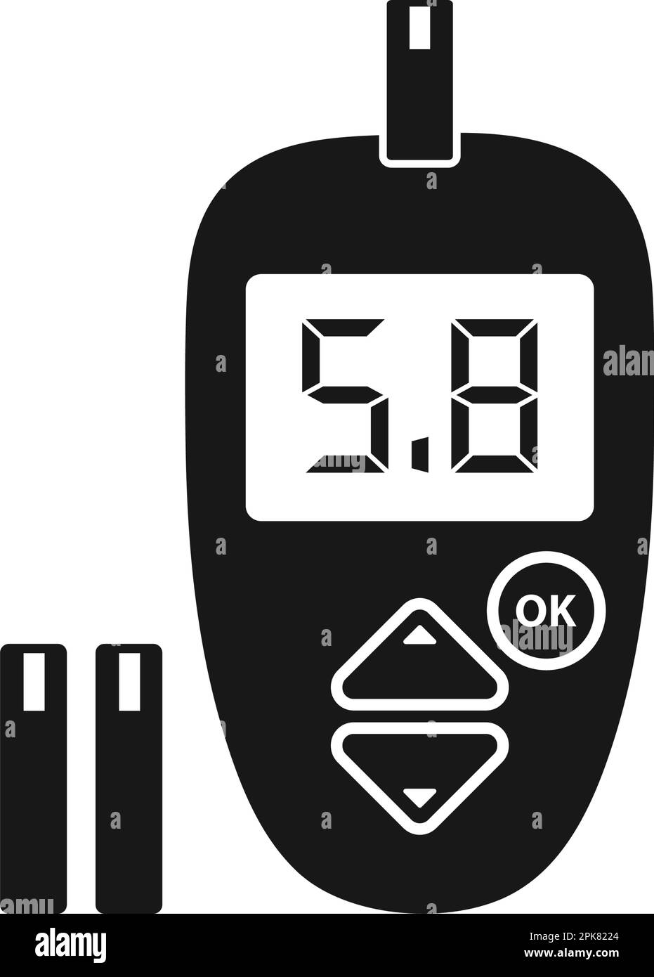 Digital Glucose meter icon with strip symbol . Flat style vector EPS ...