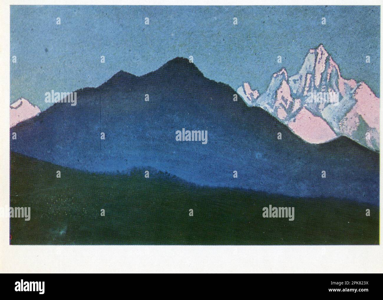 Old Vintage postcard of the USSR, 1970. The Himalayas. Sunset. by ...