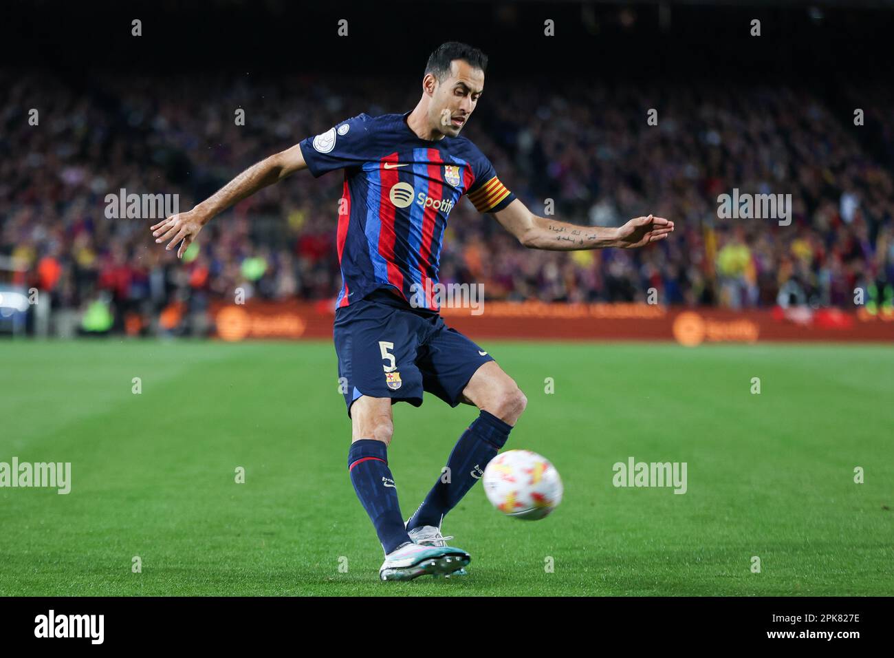 BARCELONA, SPAIN - APRIL 5: Sergio Busquets of FC Barcelona in action ...