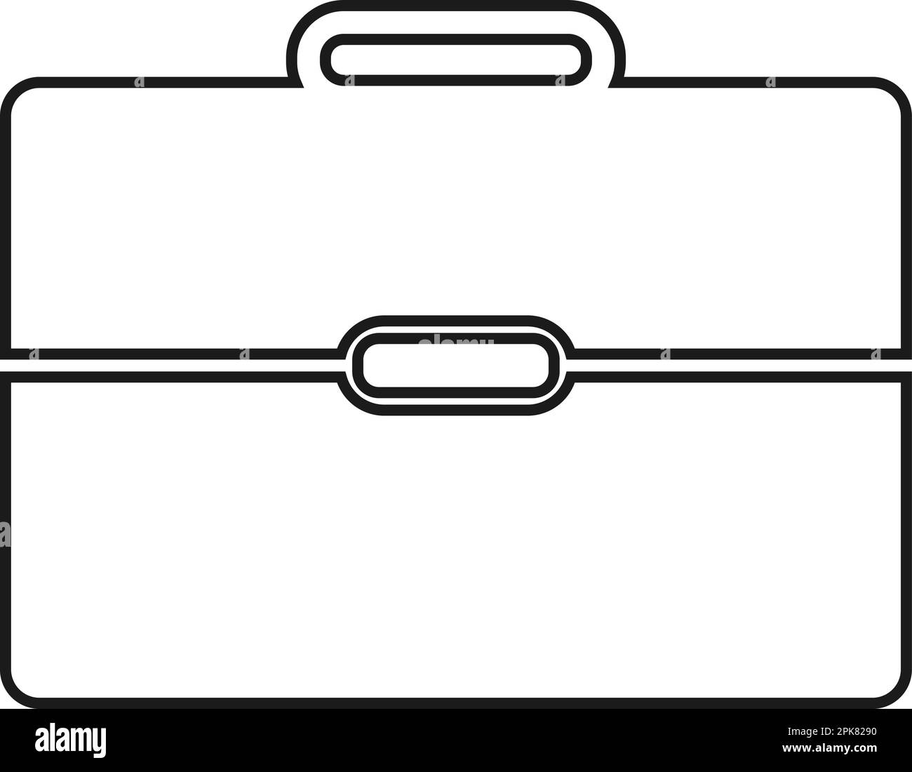 White line briefcase icon isolated Black and White Stock Photos ...