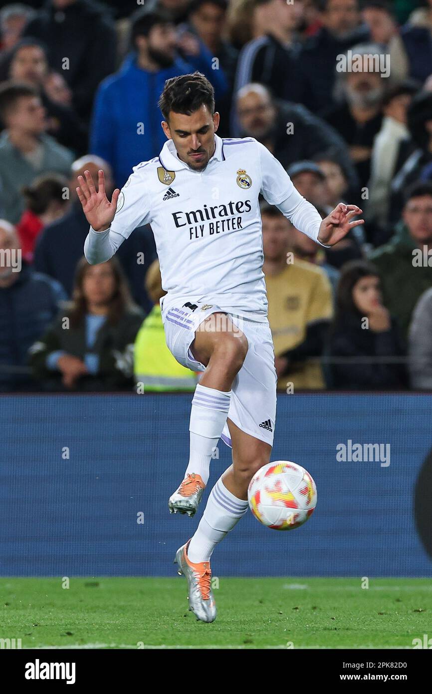 BARCELONA, SPAIN - APRIL 5: Dani Ceballos of Real Madrid in action ...
