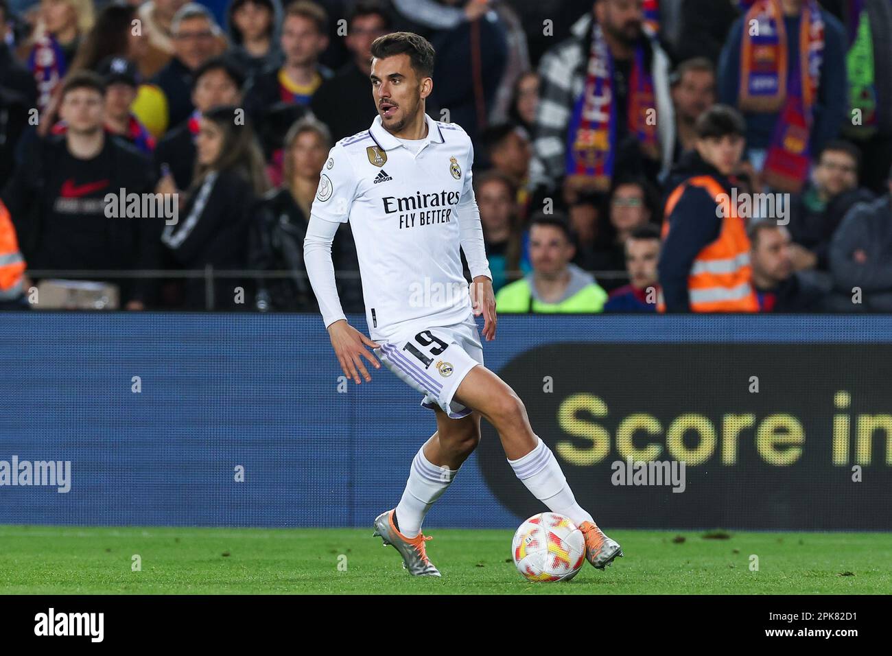 BARCELONA, SPAIN - APRIL 5: Dani Ceballos of Real Madrid in action ...