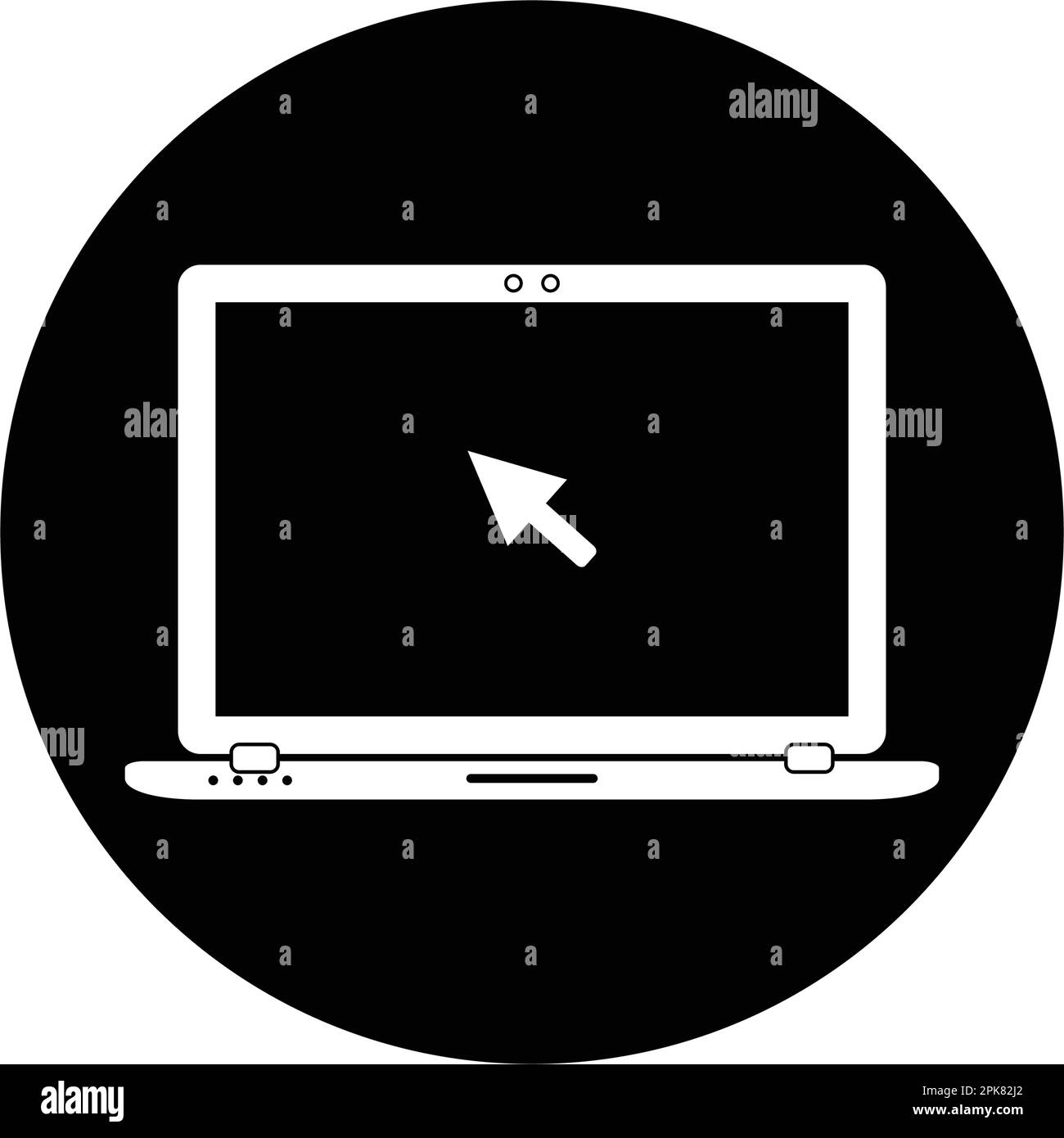 Digital Computer, Laptop Button Icon. Editable Vector EPS Symbol ...