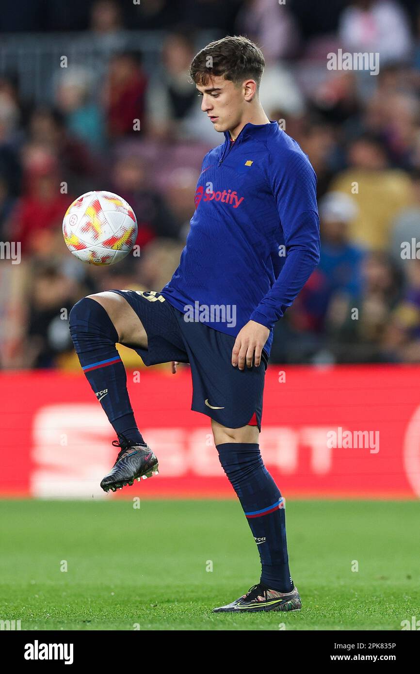 BARCELONA, SPAIN - APRIL 5: Gavi of FC Barcelona during the Semi Final ...