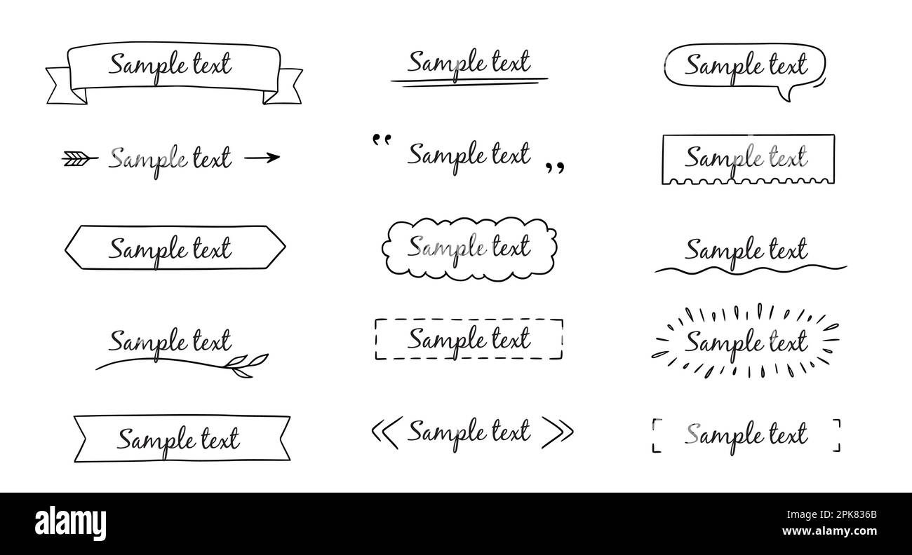 Text Title Frame Handwriting Ribbon Square Circle Decoration Element