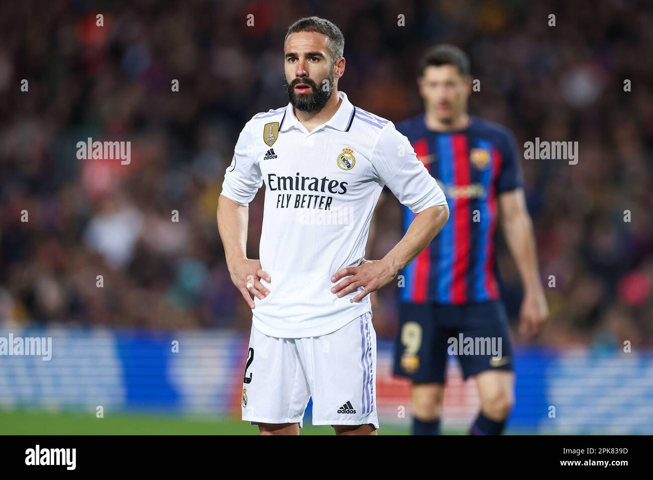 BARCELONA, SPAIN - APRIL 5: Daniel Carvajal of Real Madrid during the ...