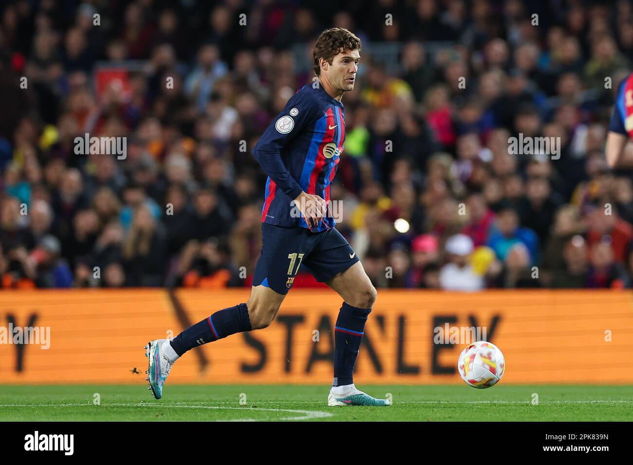 BARCELONA, SPAIN - APRIL 5: Marcos Alonso of FC Barcelona in action ...