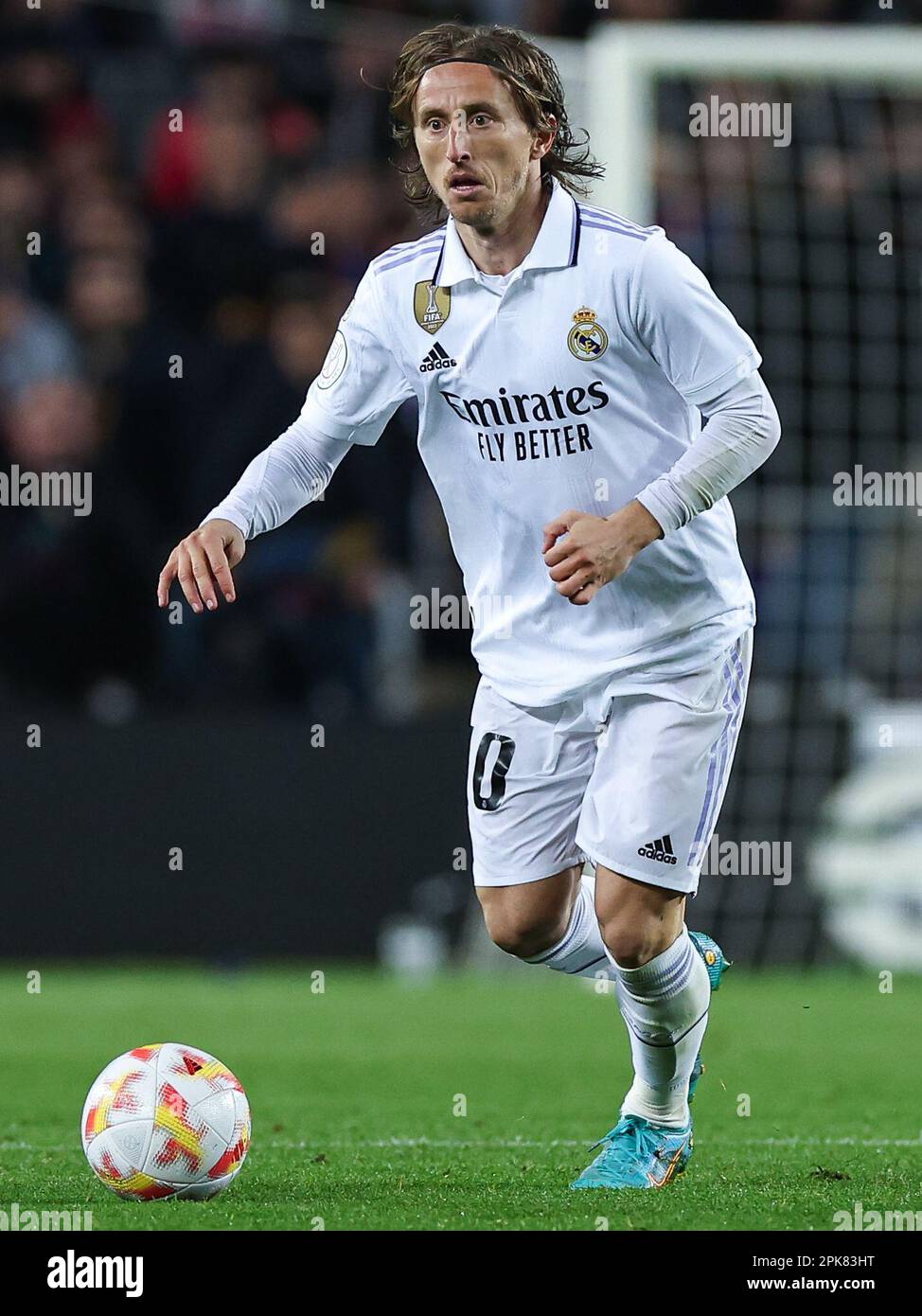 BARCELONA, SPAIN - APRIL 5: Luka Modric of Real Madrid in action during ...