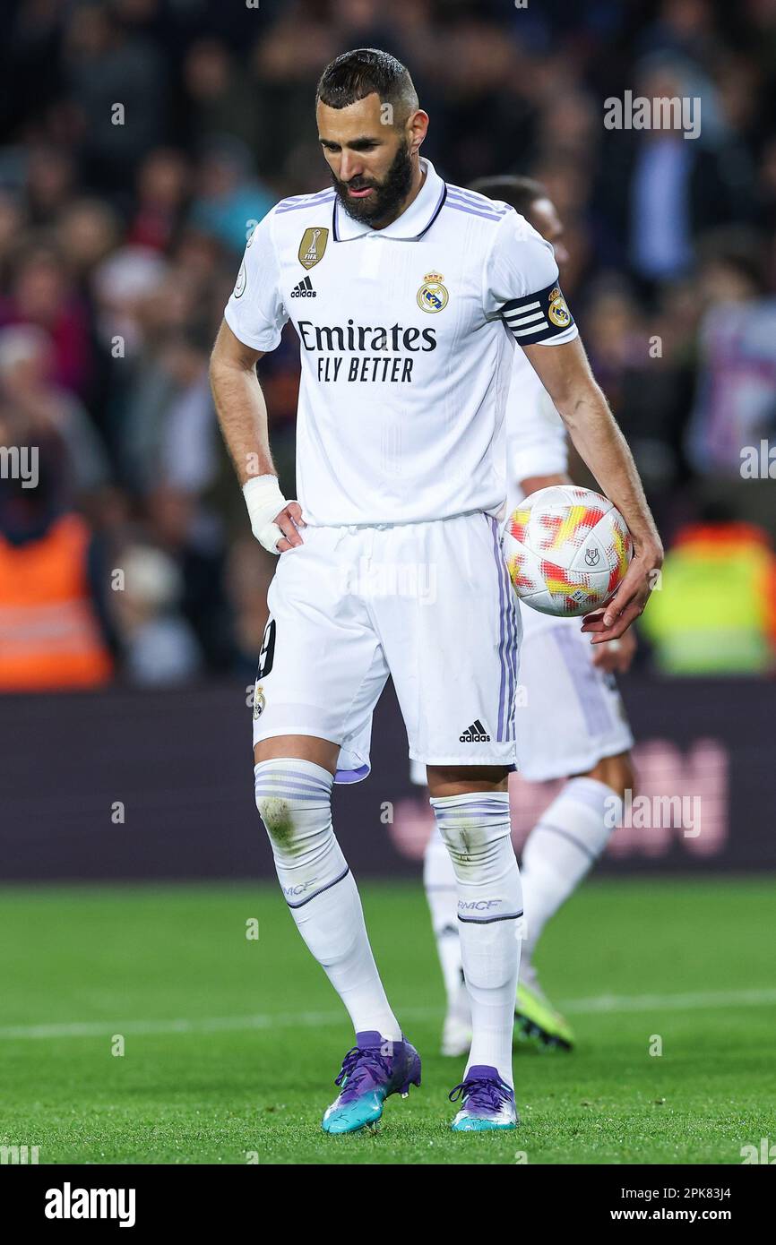 BARCELONA, SPAIN - APRIL 5: Karim Benzema of Real Madrid during the ...