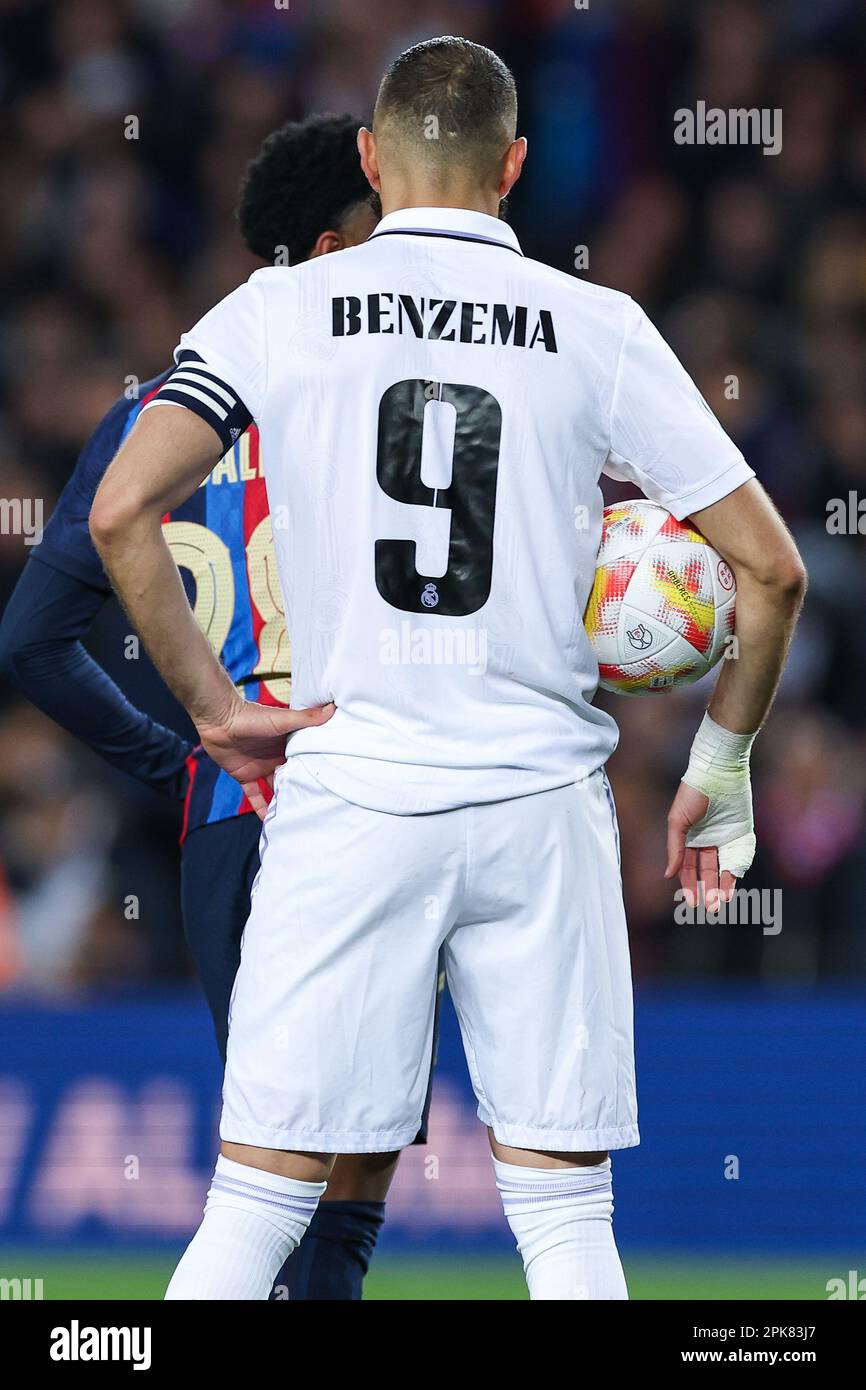 BARCELONA, SPAIN - APRIL 5: Karim Benzema of Real Madrid during the ...