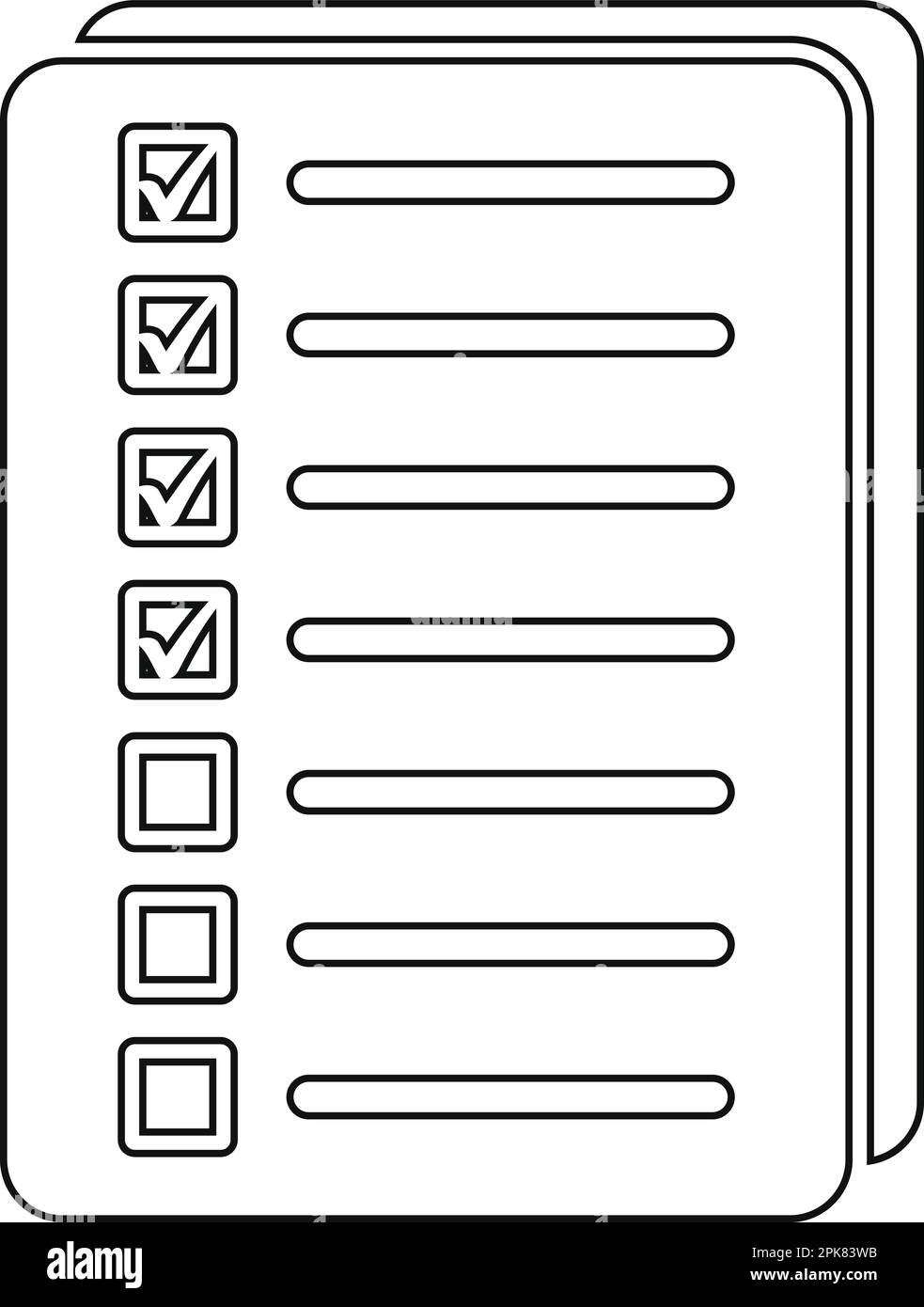 Checklist document Icon. Line style vector EPS Stock Vector Image & Art ...