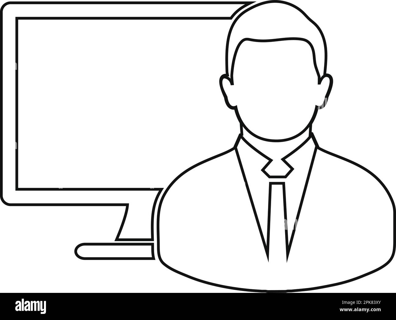 Computer User Icon. Line style vector EPS Stock Vector Image & Art - Alamy