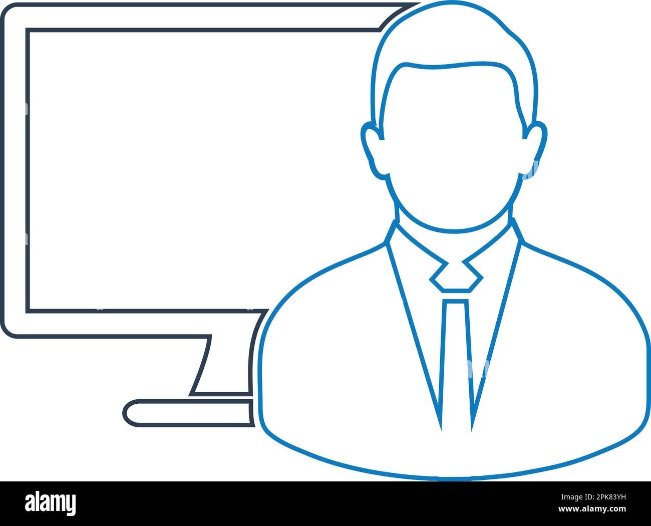 Computer User Icon. Line style vector EPS Stock Vector Image & Art - Alamy