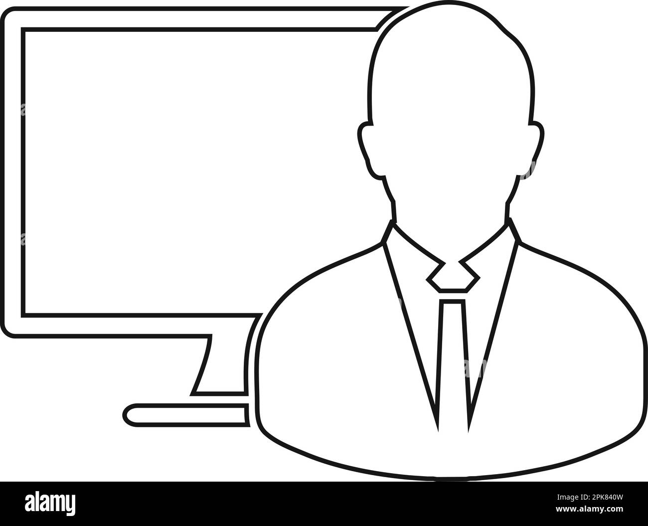 Computer User Icon. Line style vector EPS Stock Vector Image & Art - Alamy