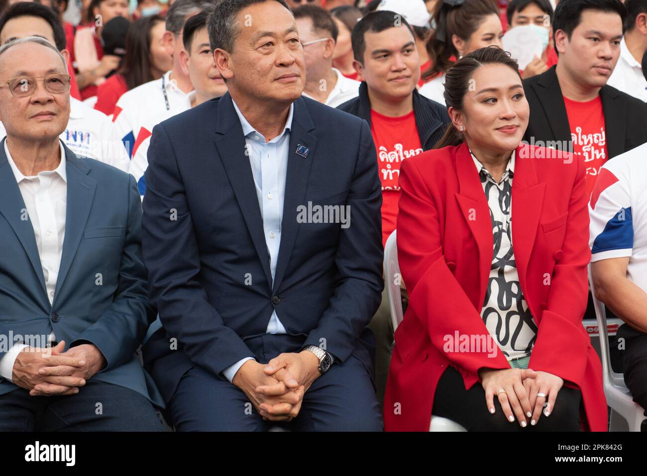 Nonthaburi, Nonthaburi, Thailand. 5th Apr, 2023. The Pheu Thai Party held a press conference ...