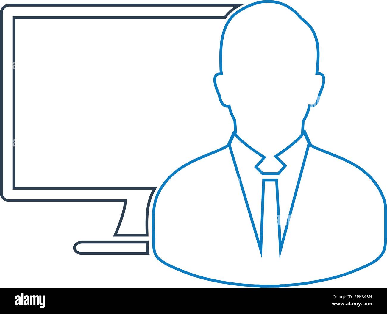 Computer User Icon. Line style vector EPS Stock Vector Image & Art - Alamy