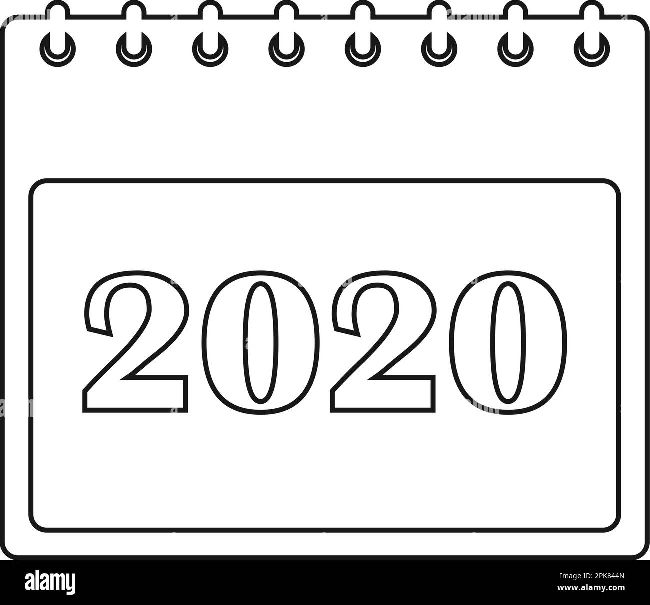2020 Calendar line Icon. Editable vector EPS Stock Vector Image & Art ...