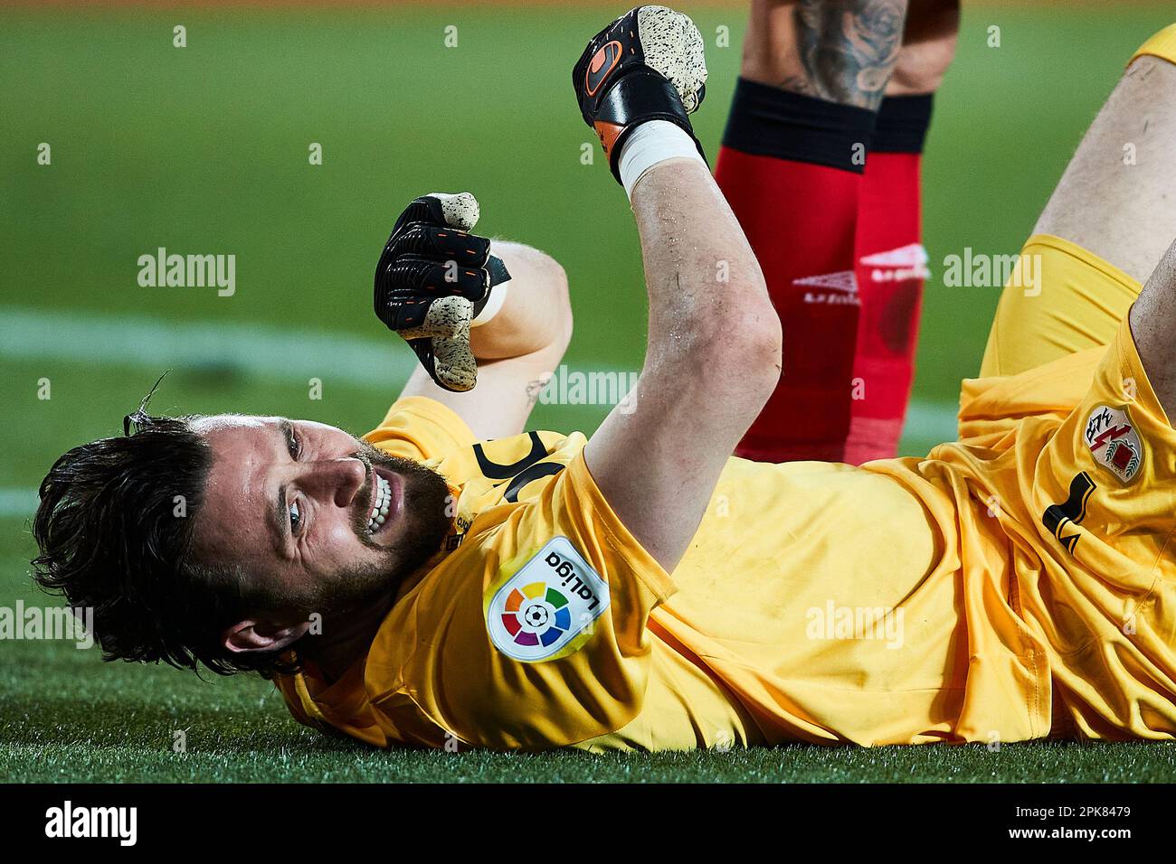 Stole Dimitrievski of Rayo Vallecano looks dejected during the LaLiga ...