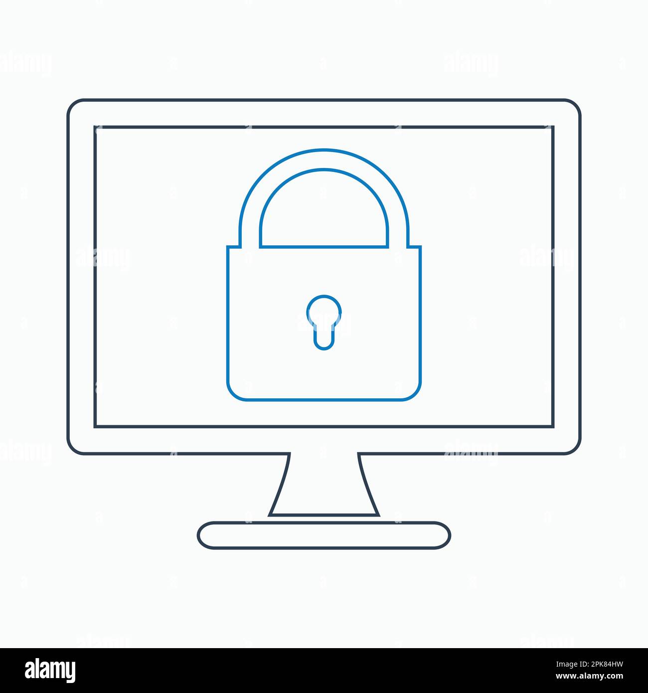 Computer Security Icon. Line style vector EPS Stock Vector Image & Art ...