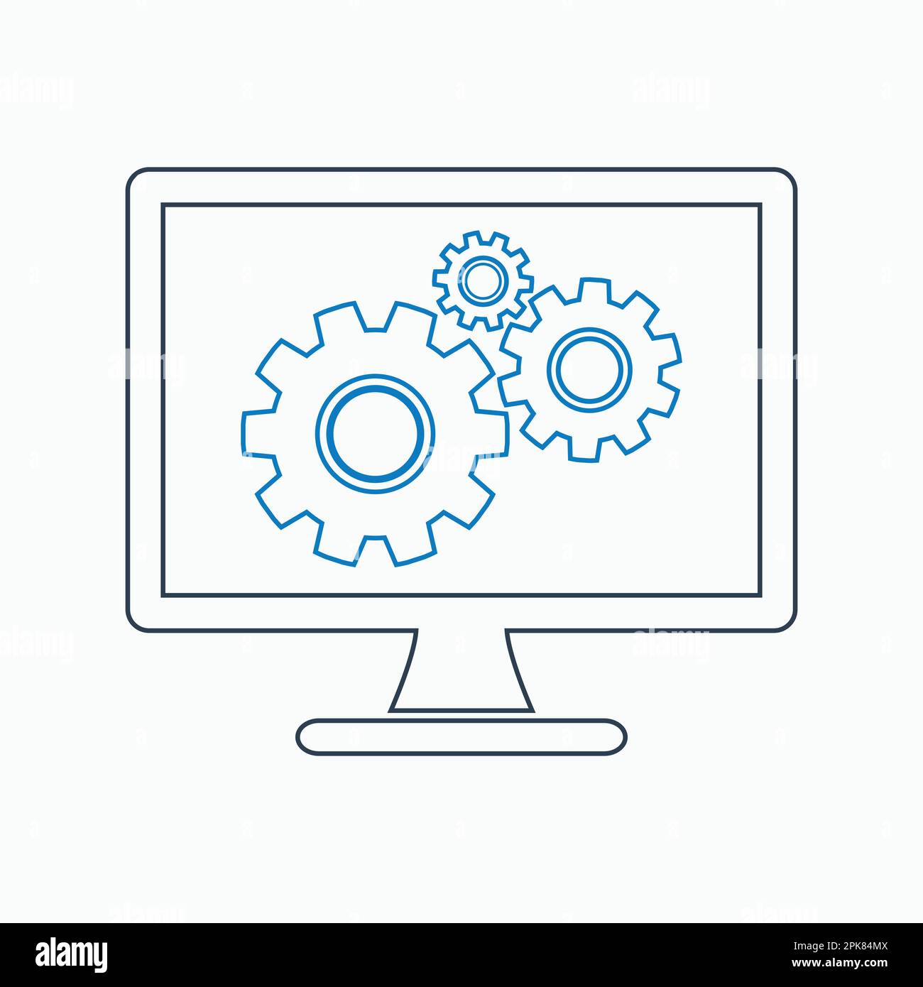 Computer Service Icon. Line style vector EPS Stock Vector Image & Art ...