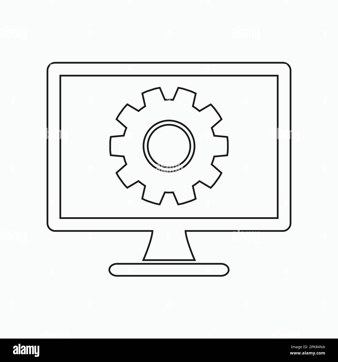 Computer Service Icon. Line style vector EPS Stock Vector Image & Art ...