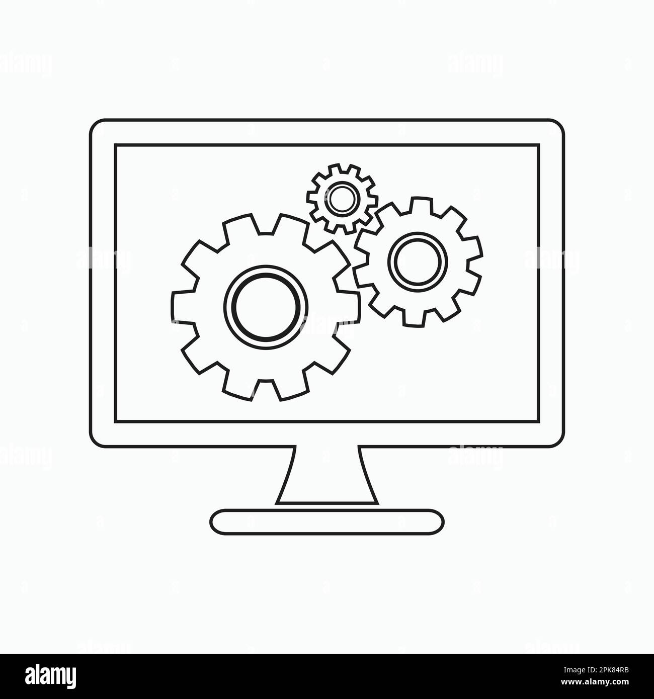 Computer Service Icon. Line style vector EPS Stock Vector Image & Art ...