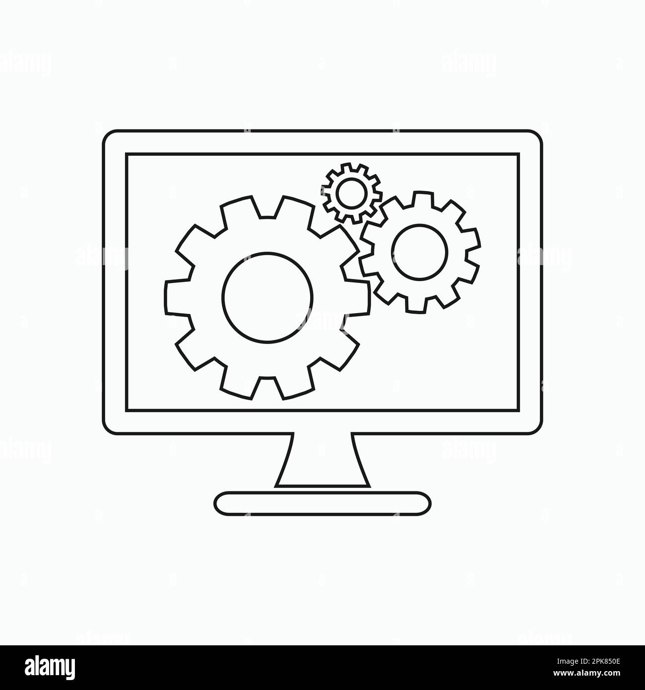 Computer Service Icon. Line style vector EPS Stock Vector Image & Art - Alamy