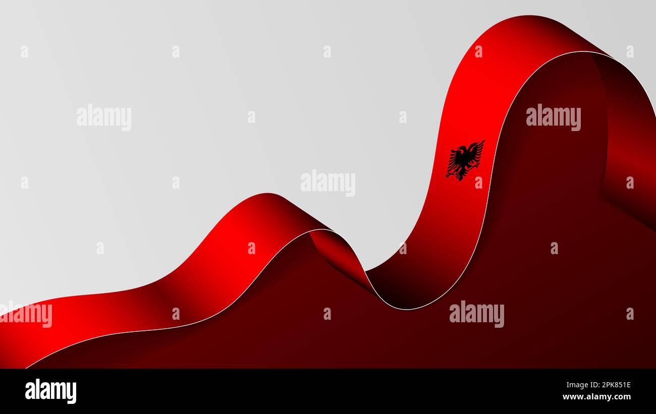 Albania ribbon flag background. Element of impact for the use you want ...