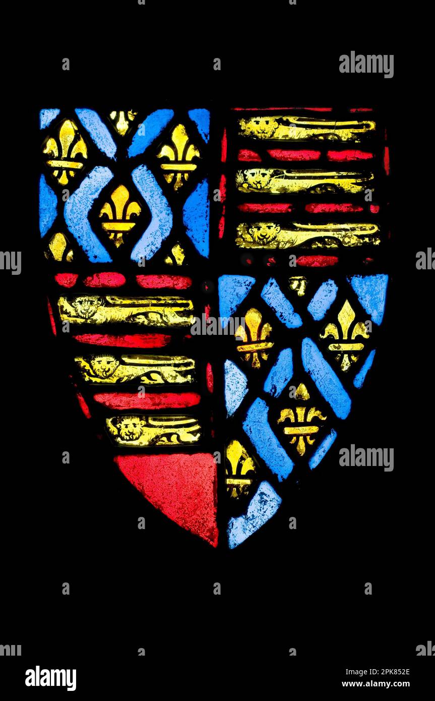 Heraldic panel with the Coat of Arms of Edward III, King of England ...
