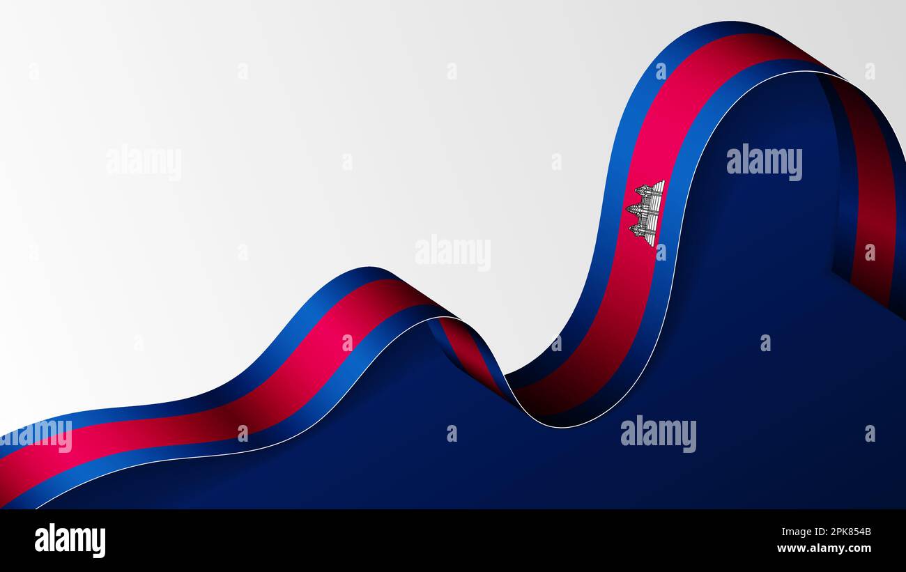 Cambodia ribbon flag background. Element of impact for the use you want ...