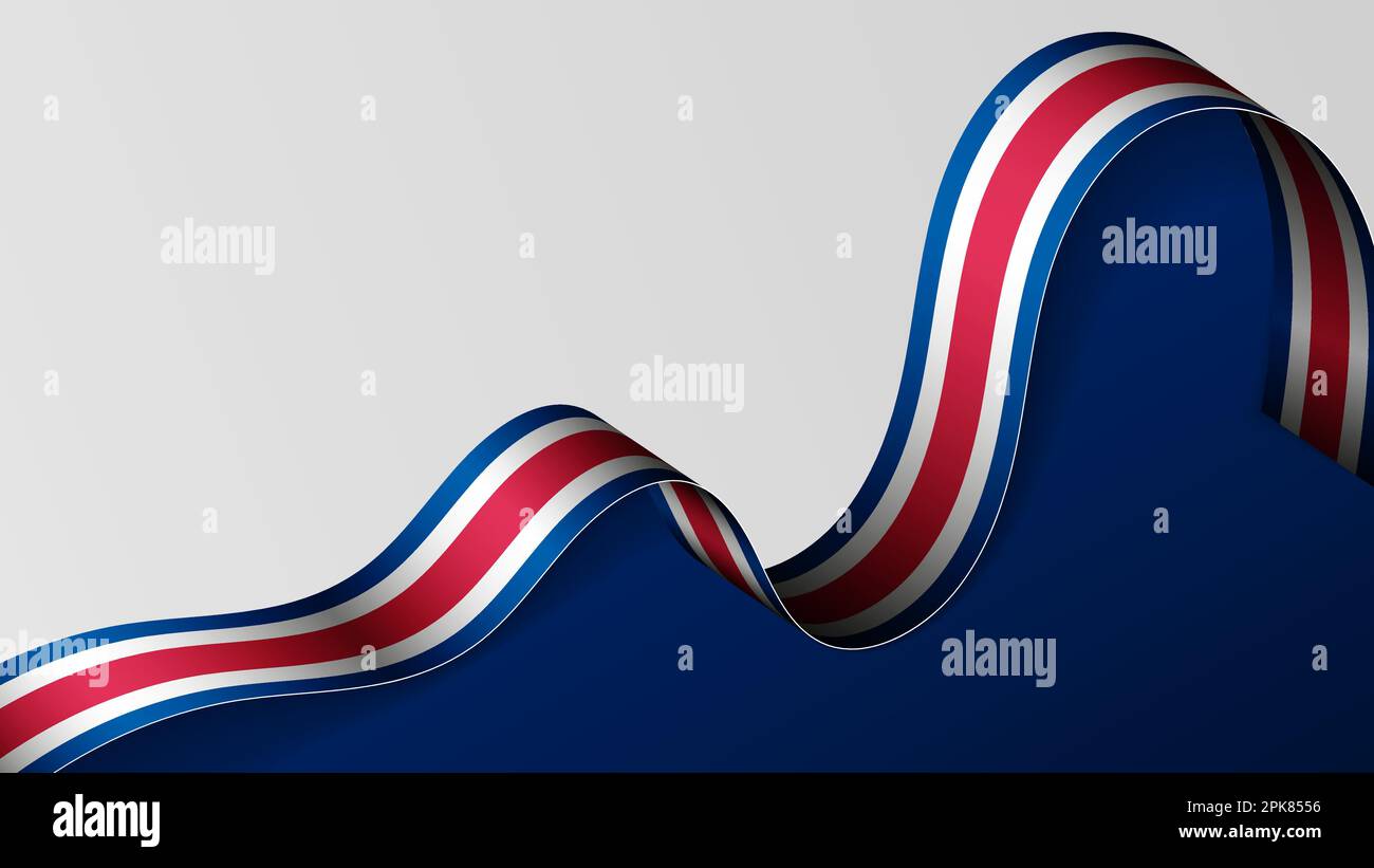 Costarica ribbon flag background. Element of impact for the use you ...