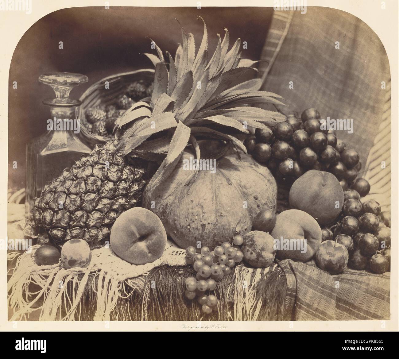 Still Life with Fruit and Decanter 1860 by Roger Fenton Stock Photo - Alamy