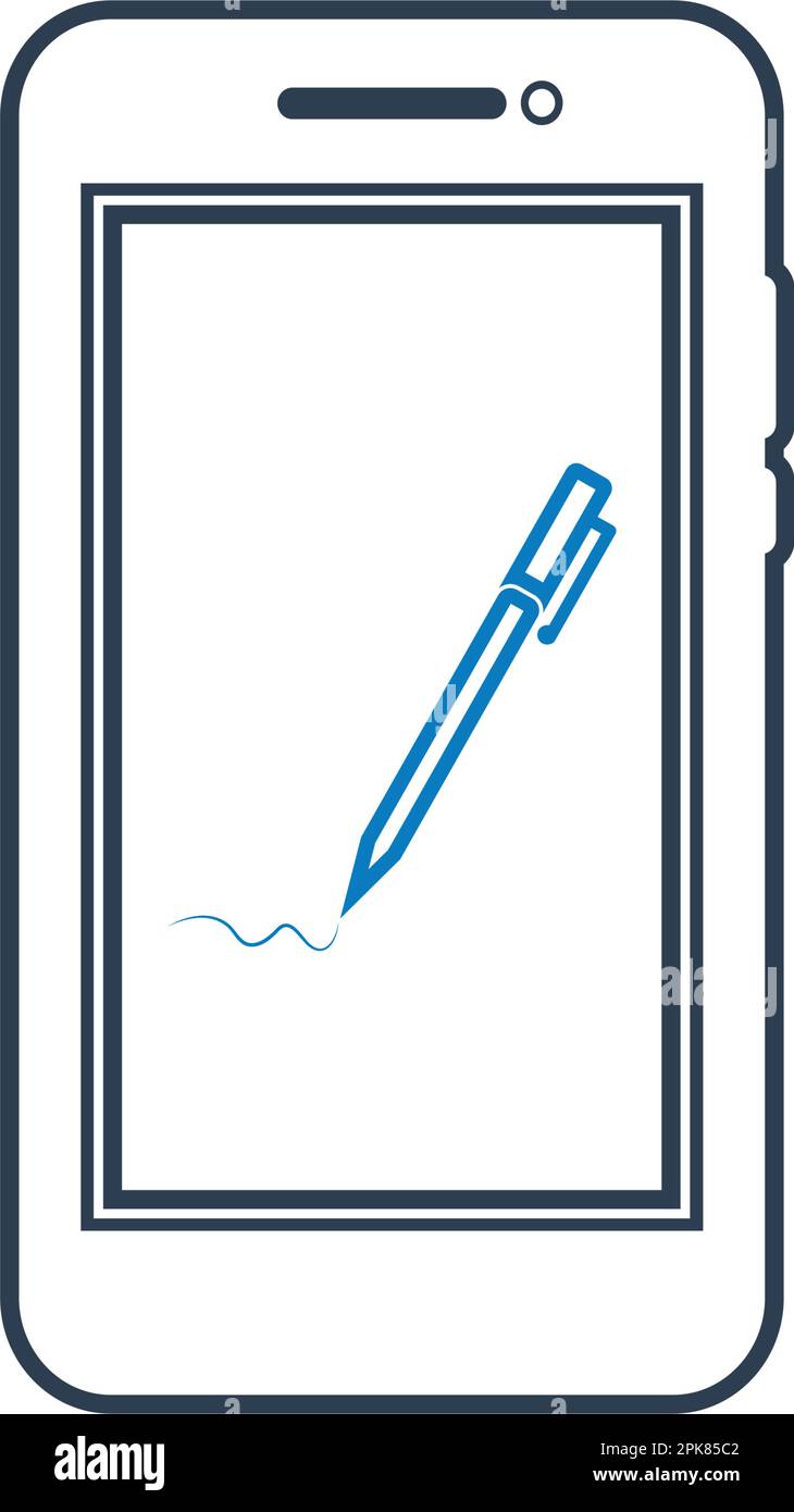 Digital Signature line Icon. Editable vector EPS Stock Vector Image ...