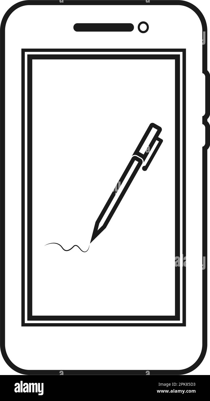 Electronic Signature line Icon. Editable vector EPS Stock Vector Image ...