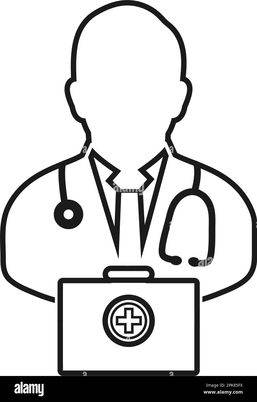 Doctor on duty line icon. Vector EPS Stock Vector Image & Art - Alamy