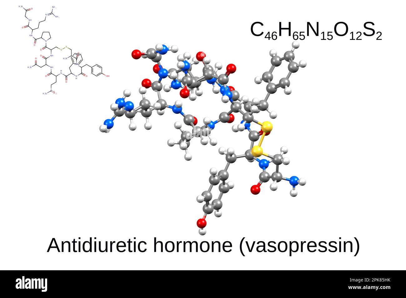 Chemical formula, skeletal formula and 3D ball-and-stick model of ...