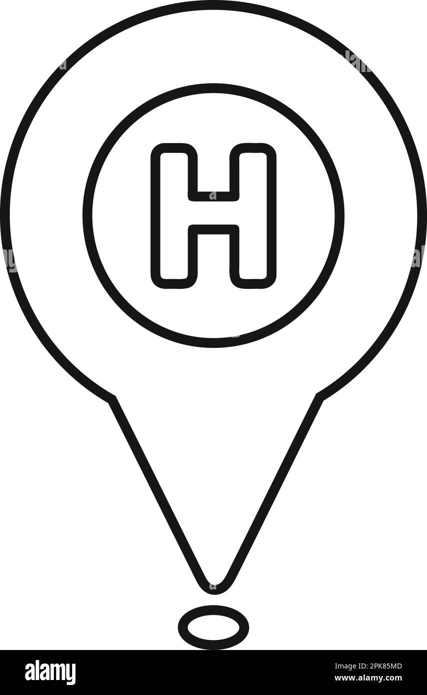 Hospital Location Line Icon. Editable Vector Symbol Illustration Stock ...