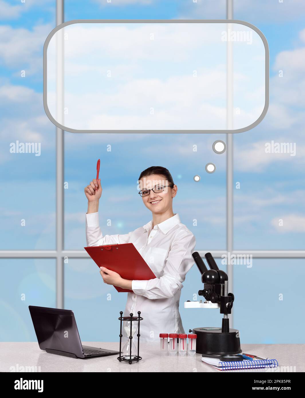 Female student thinking about science hi-res stock photography and ...