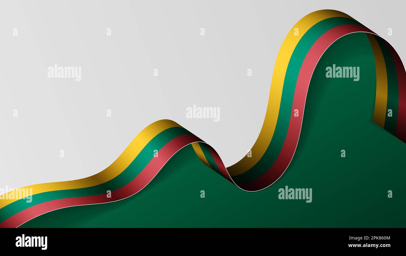 Lithuania ribbon flag background. Element of impact for the use you ...