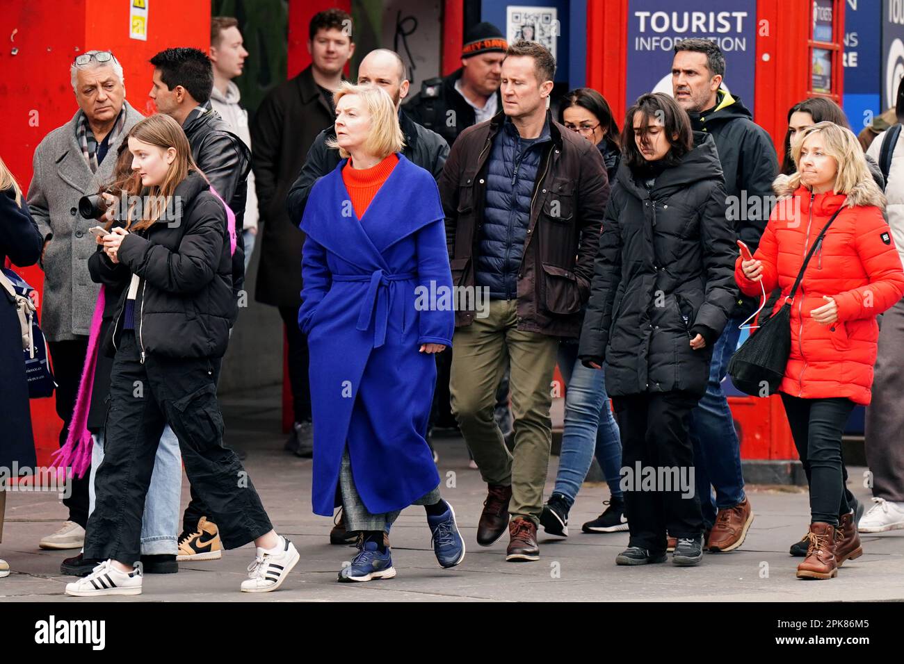 Former Prime Minister Liz Truss (centre) seen walking down the Royal ...