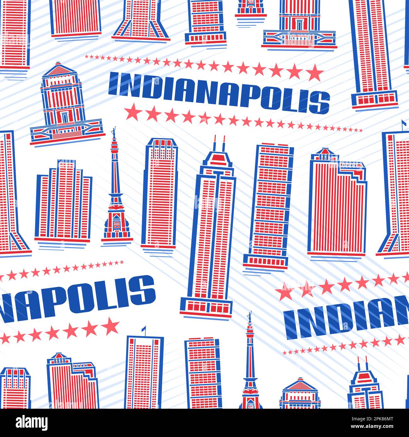 Vector Indianapolis Seamless Pattern, repeating background with ...