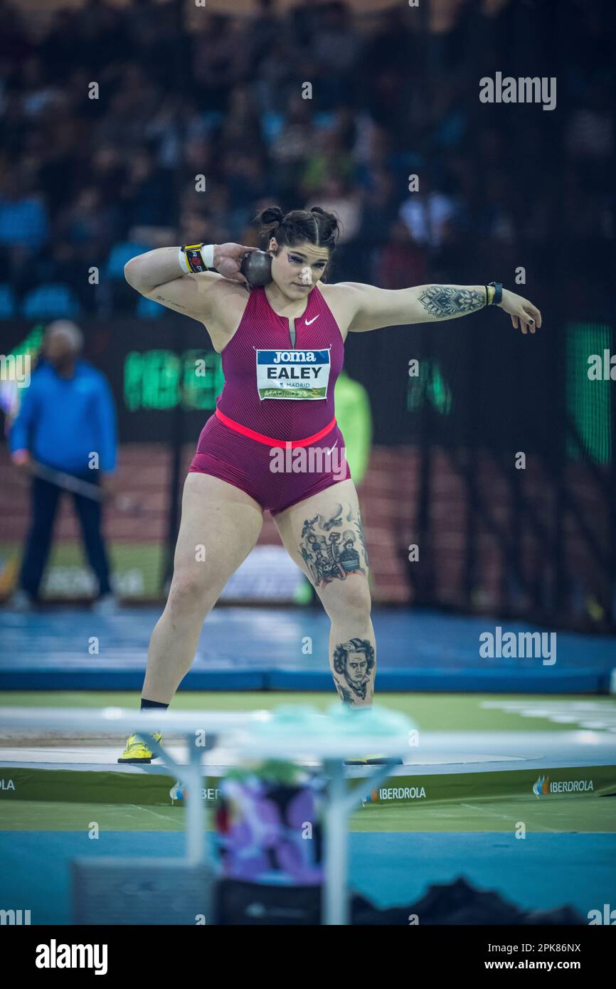 Chase Ealey participating in the Madrid Indoor Tour of Madrid 2023 ...