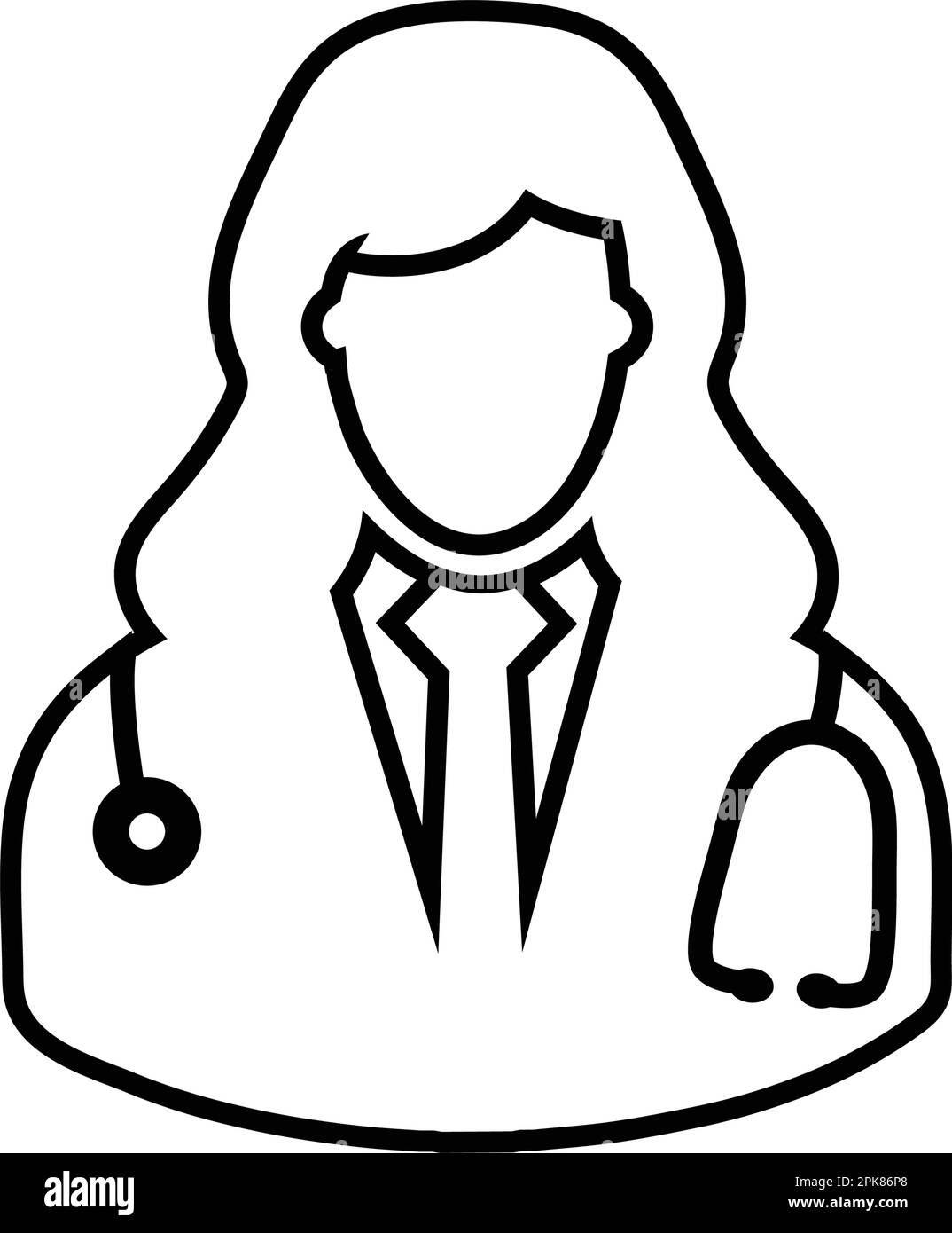 Female Doctor line icon. Flat style vector EPS Stock Vector Image & Art ...