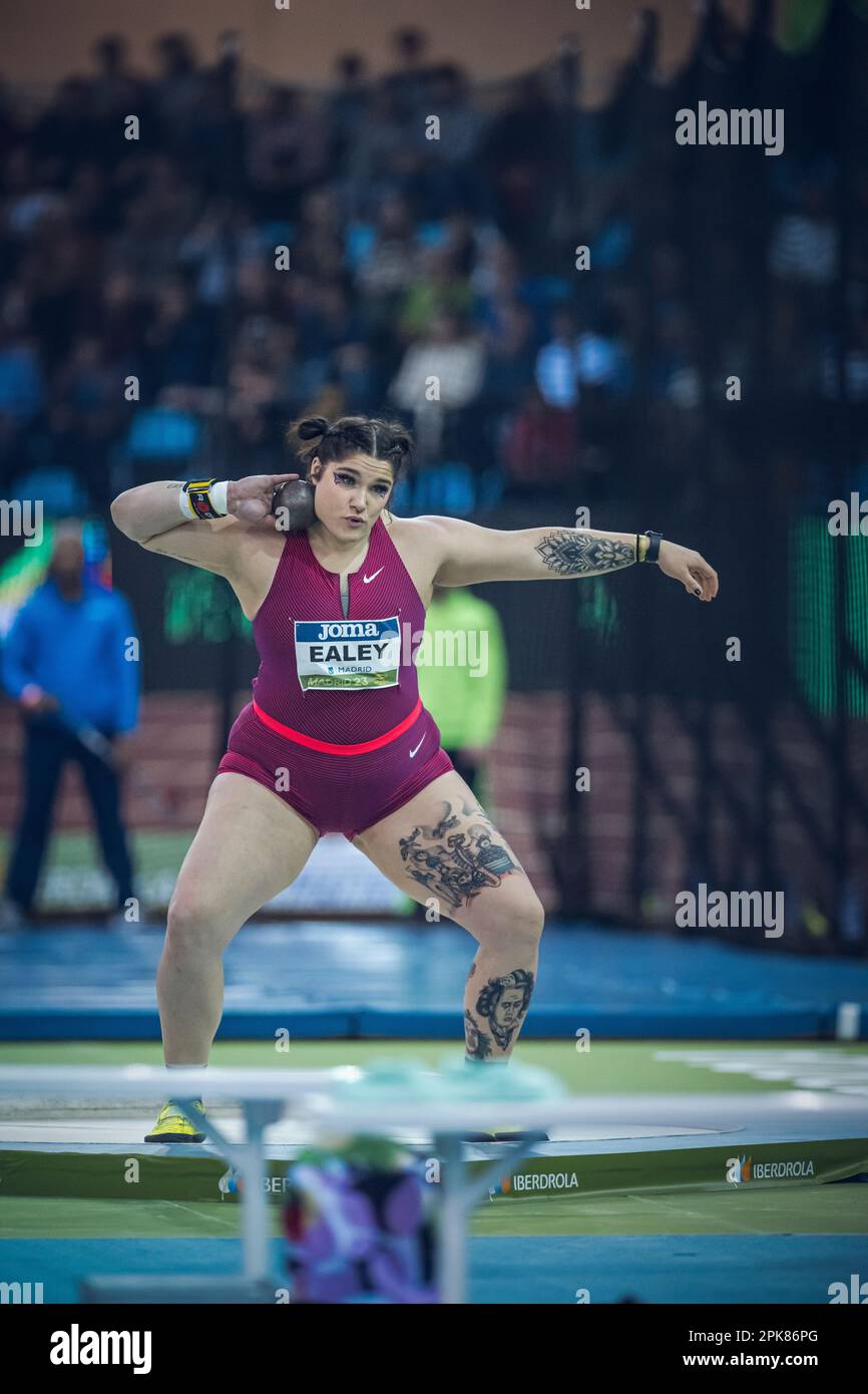 Chase Ealey participating in the Madrid Indoor Tour of Madrid 2023 ...