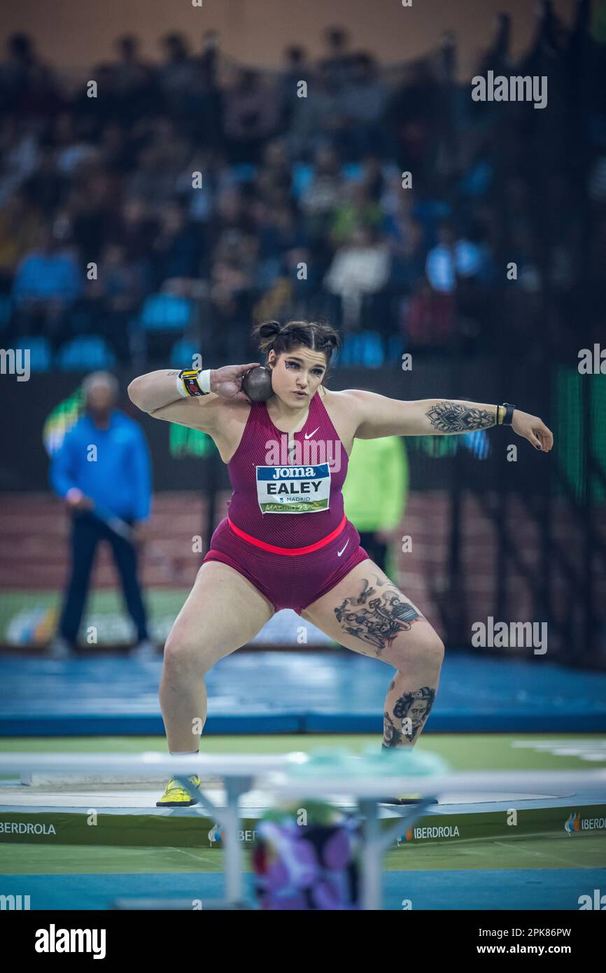 Chase Ealey participating in the Madrid Indoor Tour of Madrid 2023 ...