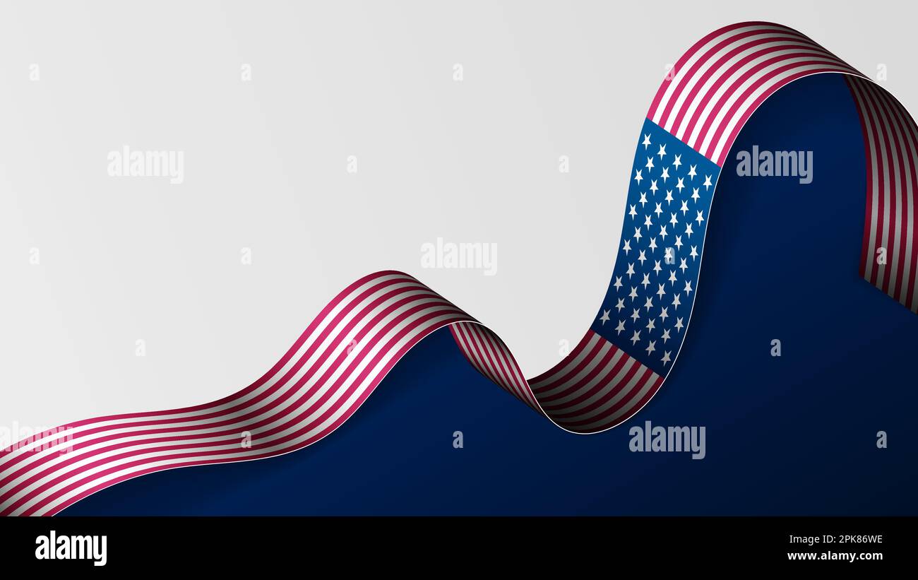 Ribbon flag july usa vector hi-res stock photography and images - Alamy