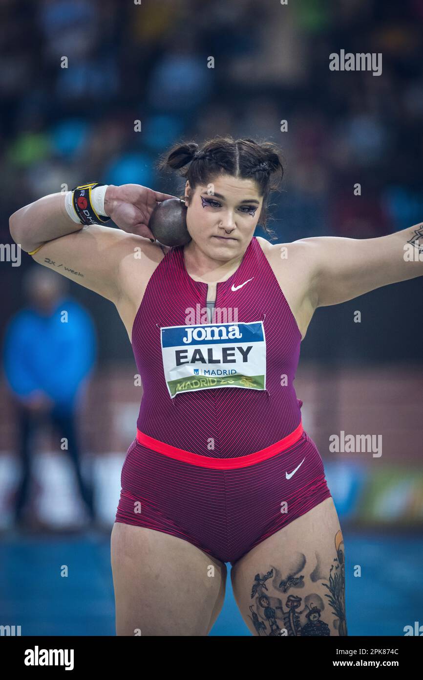 Chase Ealey participating in the Madrid Indoor Tour of Madrid 2023 ...